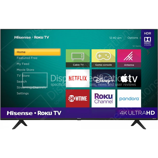 64.5" Hisense 65R6G - Specifications