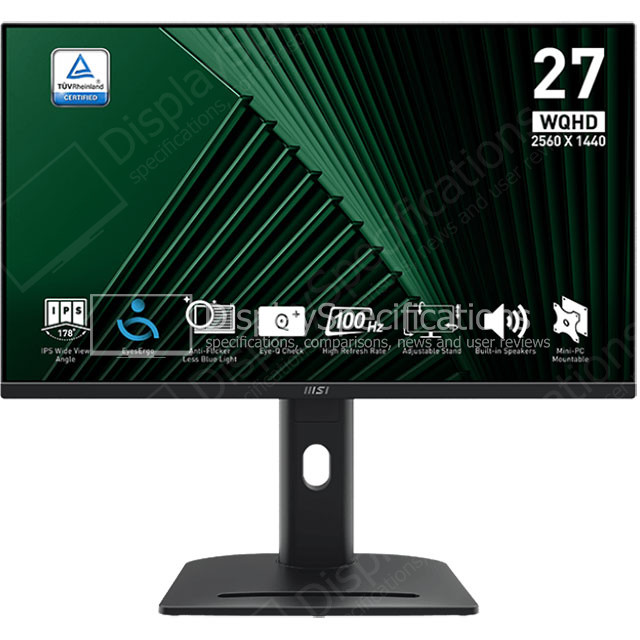 27" MSI Pro MP275QPG - Specifications