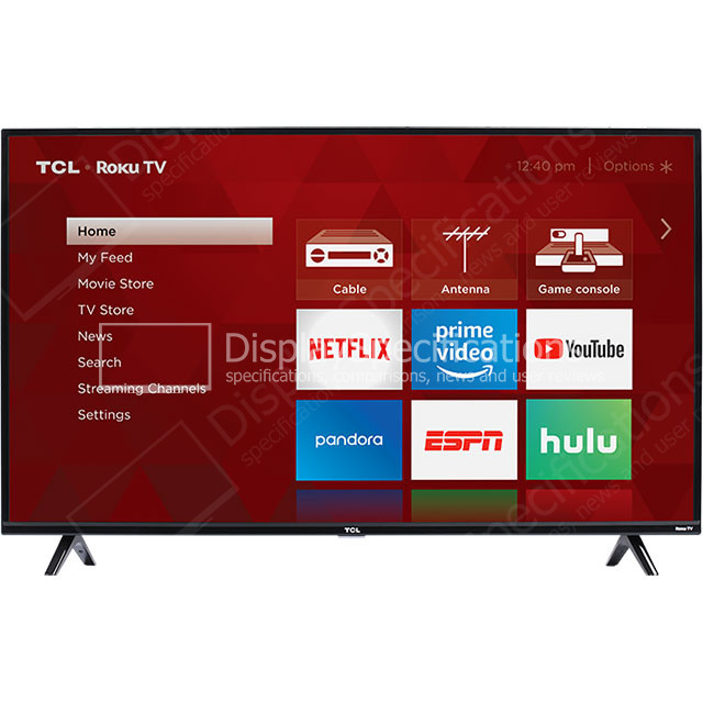 40" TCL 40S325 - Specifications