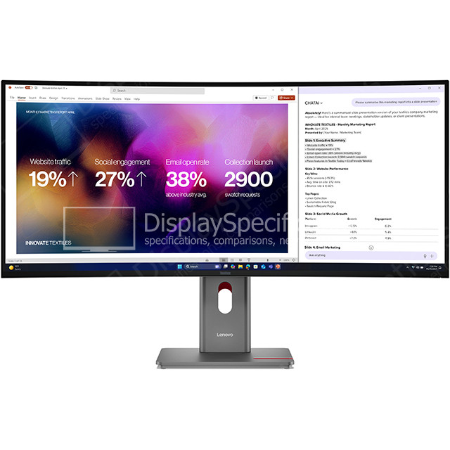 39.7" Lenovo ThinkVision P40WD-40 - Specifications
