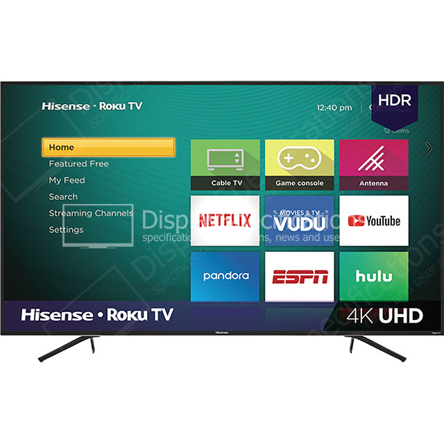 64.5" Hisense 65R6E3 - Specifications