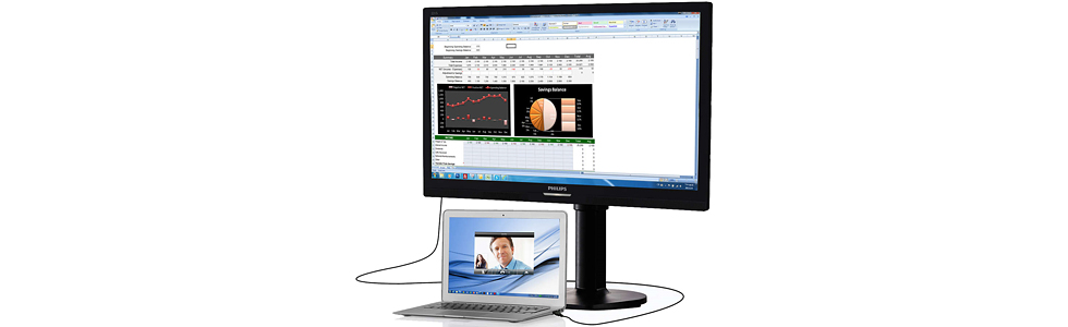 Philips announced a display that can be plugged to any laptop/PC via ...