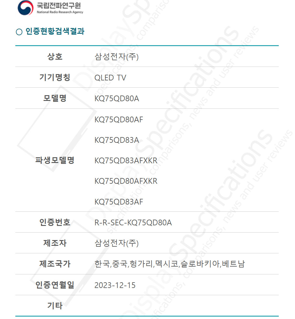 Samsung Q80D/Q83D 4K QLED TVs for 2024 receive NRRA certification